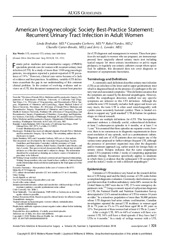 (PDF) American Urogynecologic Society Best-Practice Statement