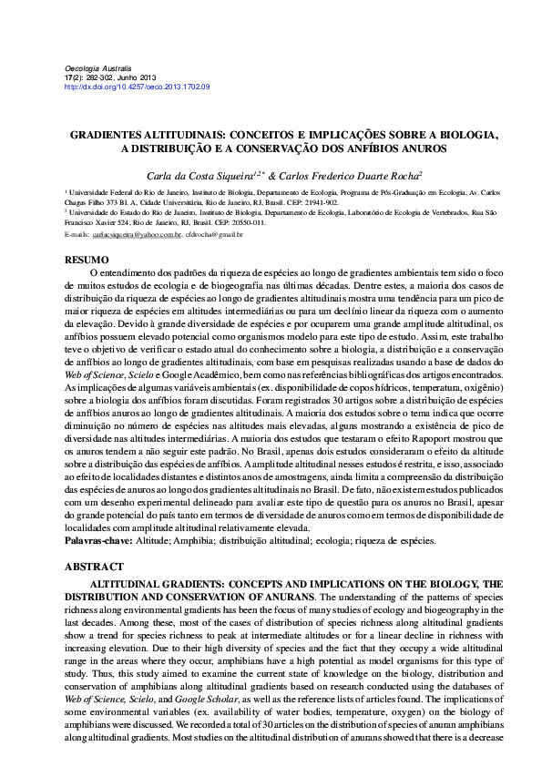 (PDF) Altitudinal Gradients: Concepts and Implications on the Biology, the Distribution and ...