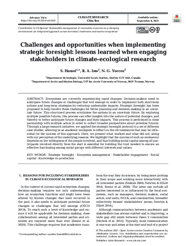 (PDF) Challenges and opportunities when implementing strategic foresight: lessons learned when ...