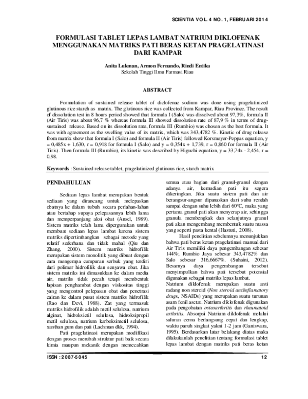 (PDF) Formulasi Tablet Lepas Lambat Natrium Diklofenak Menggunakan ...