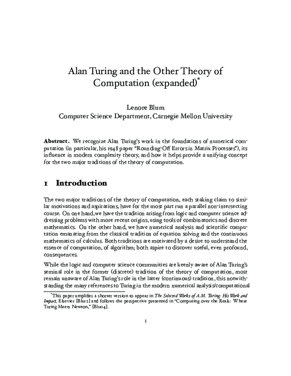 Pdf Alan Turing And The Other Theory Of Computation Expanded