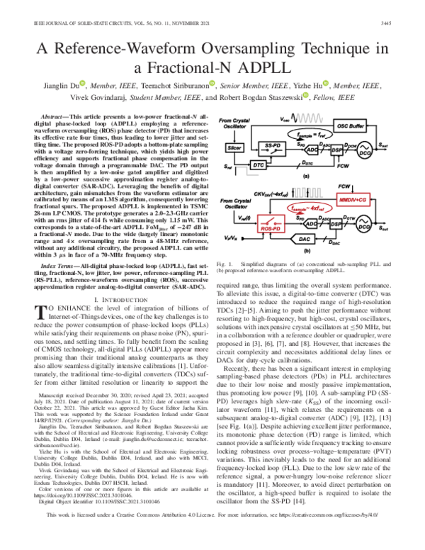 A Reference Waveform Oversampling Technique In A Fractional N Adpll