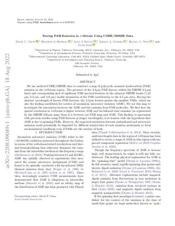 (PDF) Tracing PAH Emission in $\lambda$-Orionis Using COBE/DIRBE Data