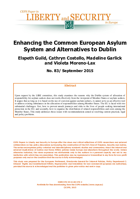 (PDF) Enhancing the Common European Asylum System and Alternatives to ...