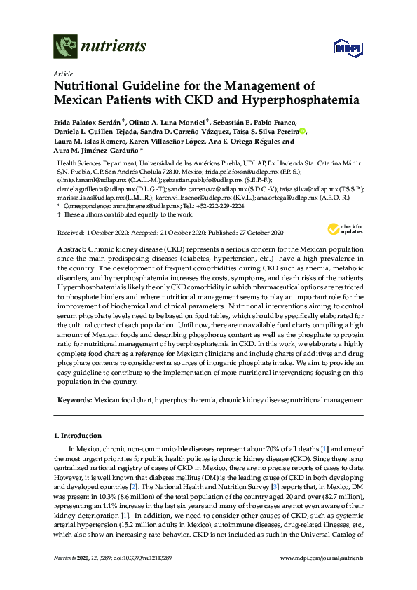 (PDF) Nutritional Guideline for the Management of Mexican Patients with ...