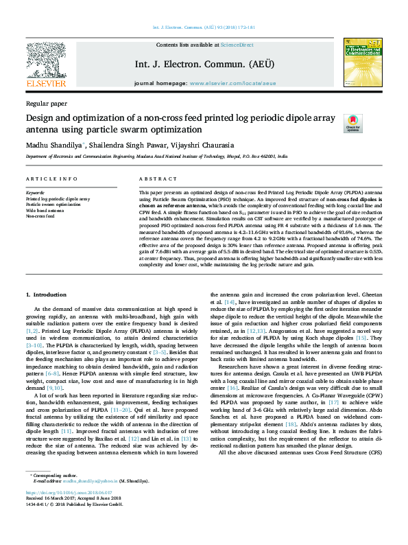 (PDF) Design and optimization of a non-cross feed printed log periodic dipole array antenna ...