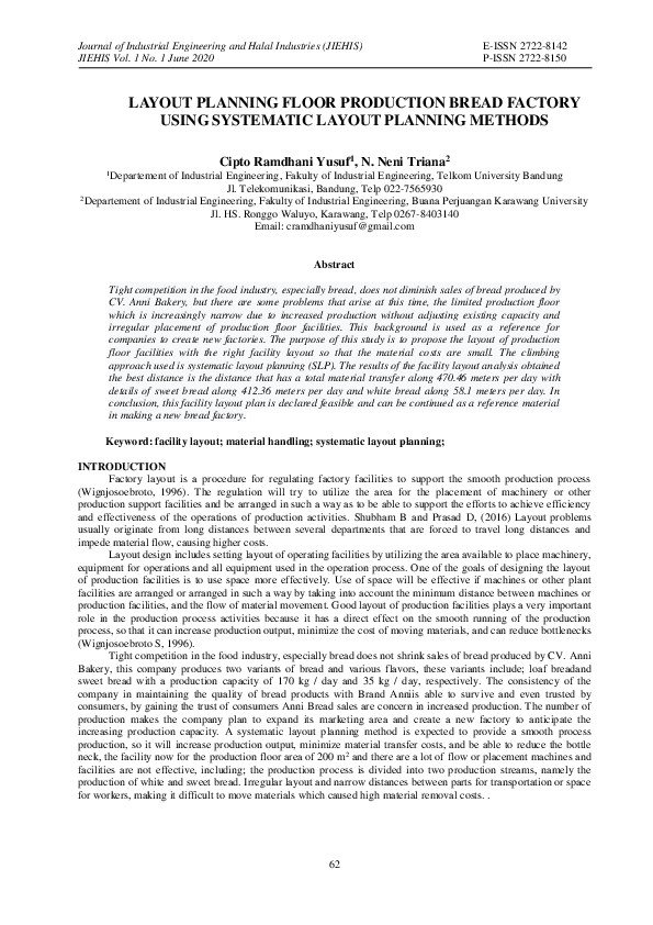 (PDF) Layout Planning Floor Production Bread Factory Using Systematic ...