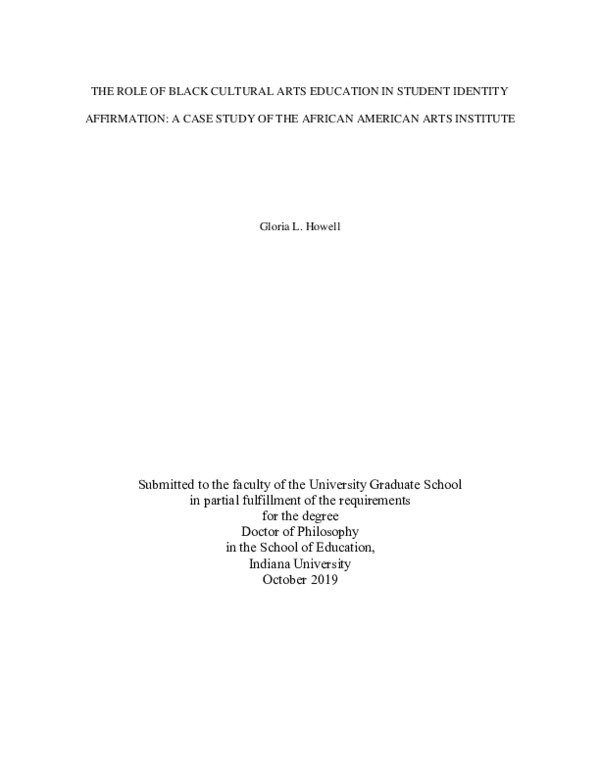 (PDF) The Role of Black Cultural Arts Education in Student Identity ...