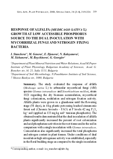 (PDF) Response of Alfalfa (Medicago Sativa L) Growth at Low Accessible Phosphorus Source to the ...