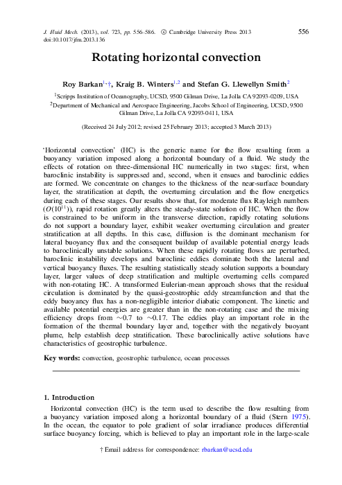 (PDF) Rotating horizontal convection