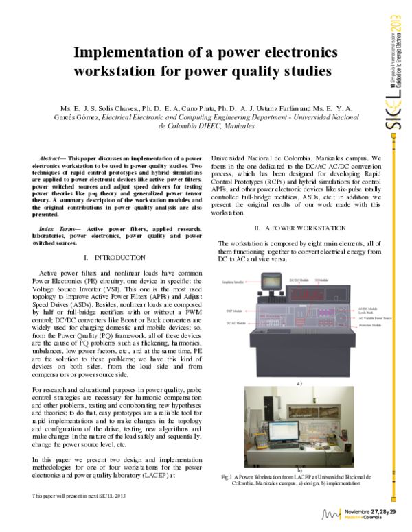 (PDF) Implementation of a power electronics workstation for power ...