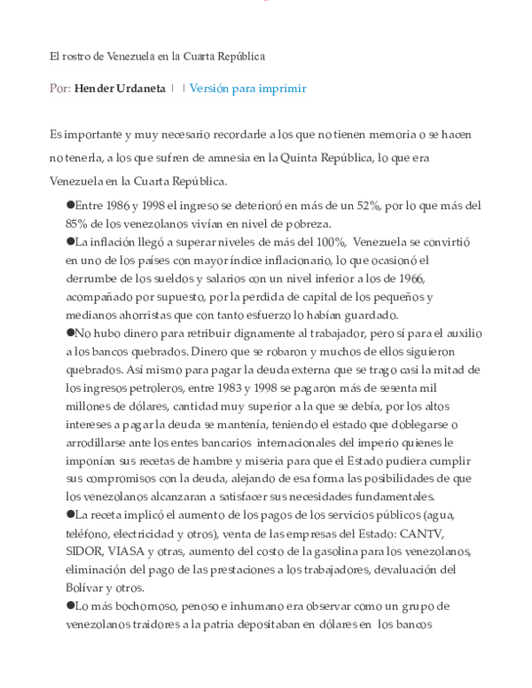 Rostro de la cuarta republica | jose rodriguez - Academia.edu