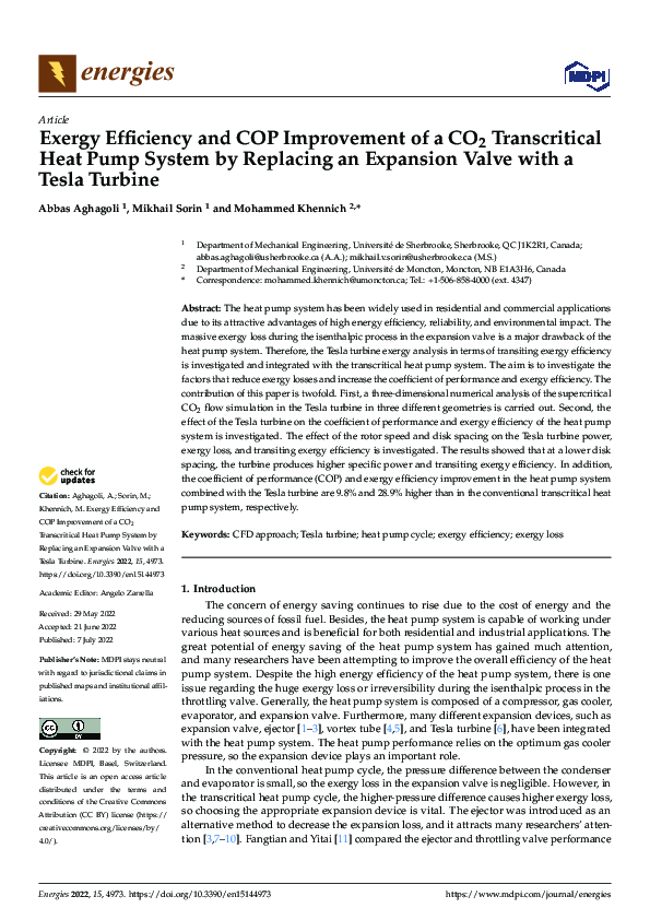 (PDF) Exergy Efficiency and COP Improvement of a CO2 Transcritical Heat ...