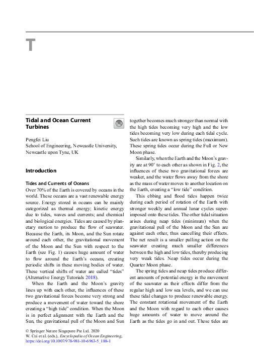 (PDF) Tidal and Ocean Current Turbines