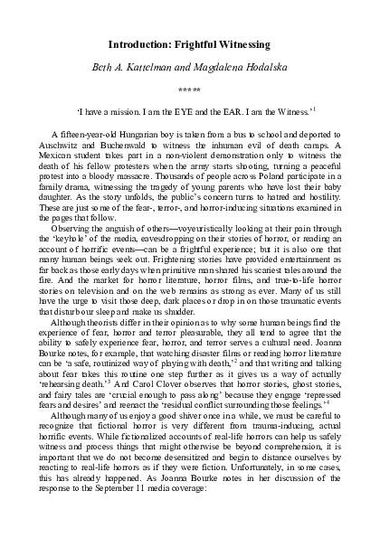 (PDF) Introduction to FRIGHTFUL WITNESSING