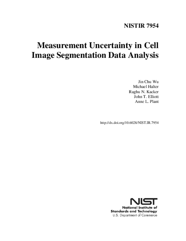 (PDF) Measurement uncertainty in cell image segmentation data analysis