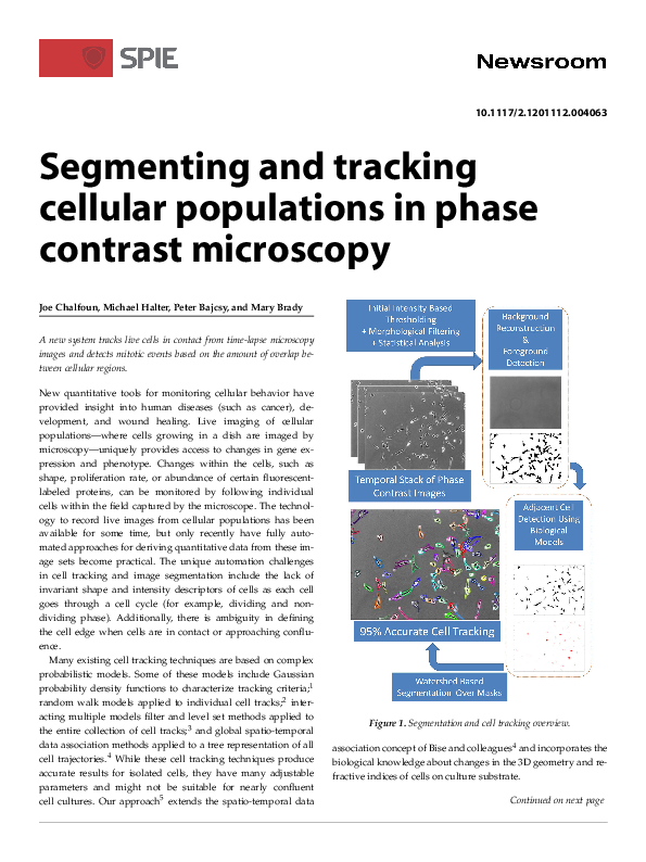 (PDF) Segmenting and tracking cellular populations in phase contrast ...