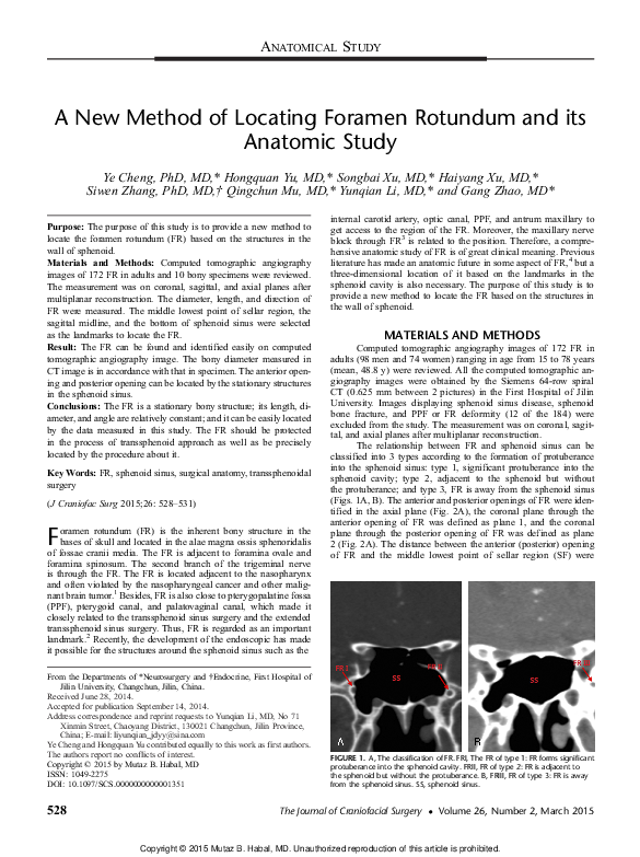(PDF) A New Method of Locating Foramen Rotundum and its Anatomic Study ...