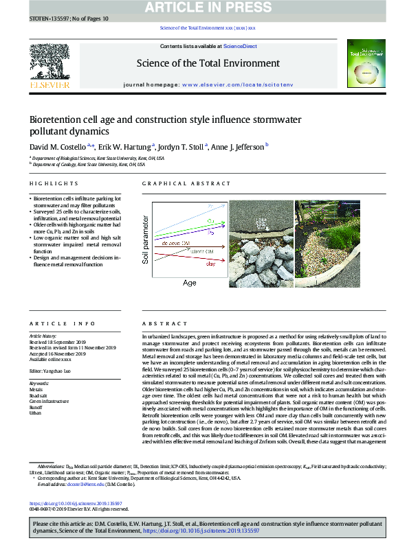 (PDF) Bioretention cell age and construction style influence stormwater ...