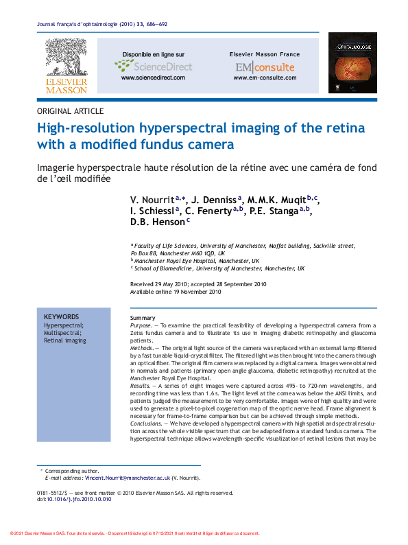 (PDF) High-resolution hyperspectral imaging of the retina with a ...