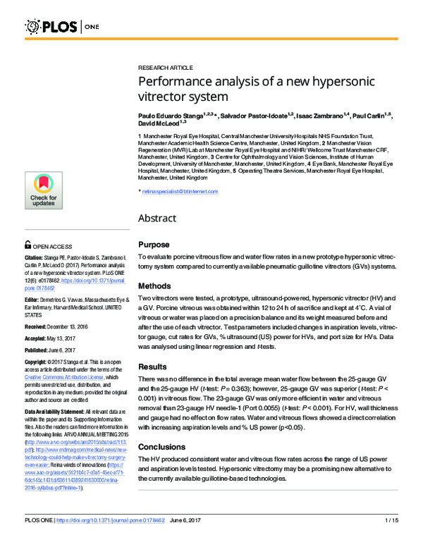(PDF) Performance analysis of a new hypersonic vitrector system