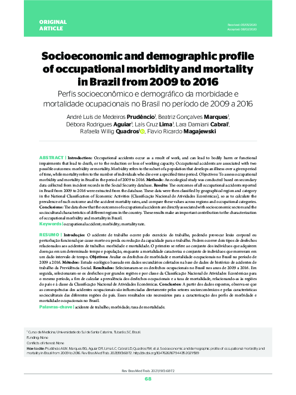 (PDF) Socioeconomic and demographic profile of occupational morbidity ...