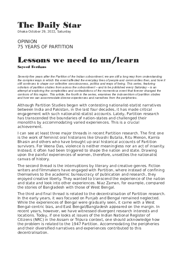 (PDF) Lessons We Need To Un/Learn