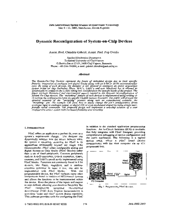 (PDF) Dynamic reconfiguration of system-on-chip devices