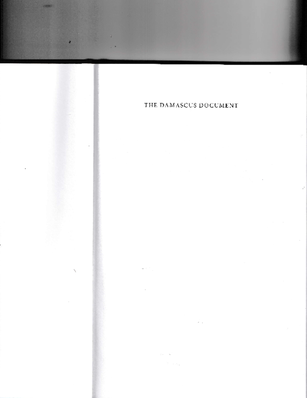 (PDF) The Damascus Document. The Oxford Commentary on the Dead Sea ...