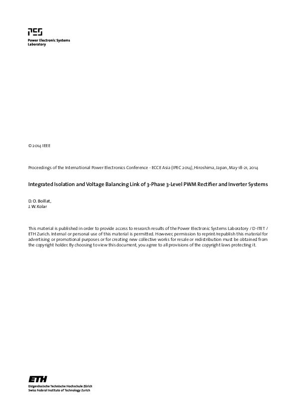 Pdf Integrated Isolation And Voltage Balancing Link Of 3 Phase 3 Level Pwm Rectifier And