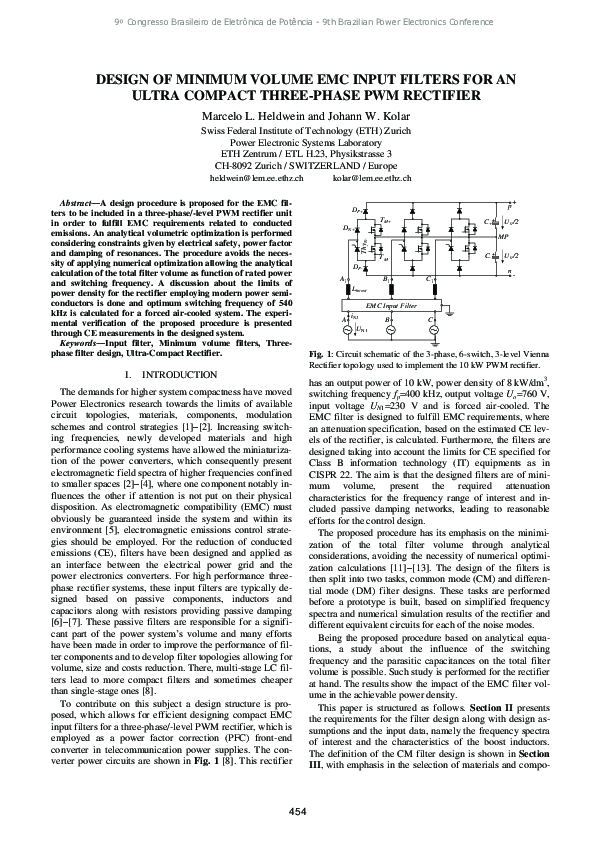 Pdf Design Of Minimum Volume Emc Input Filters For An Ultra Compact