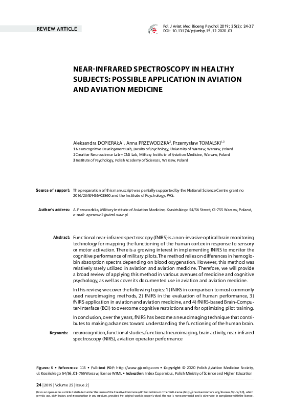(PDF) Near-Infrared Spectroscopy in Healthy Subjects: Possible Application in Aviation and ...