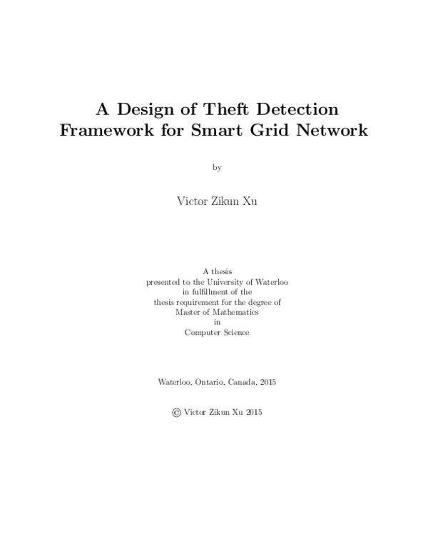 Pdf A Design Of Theft Detection Framework For Smart Grid Network