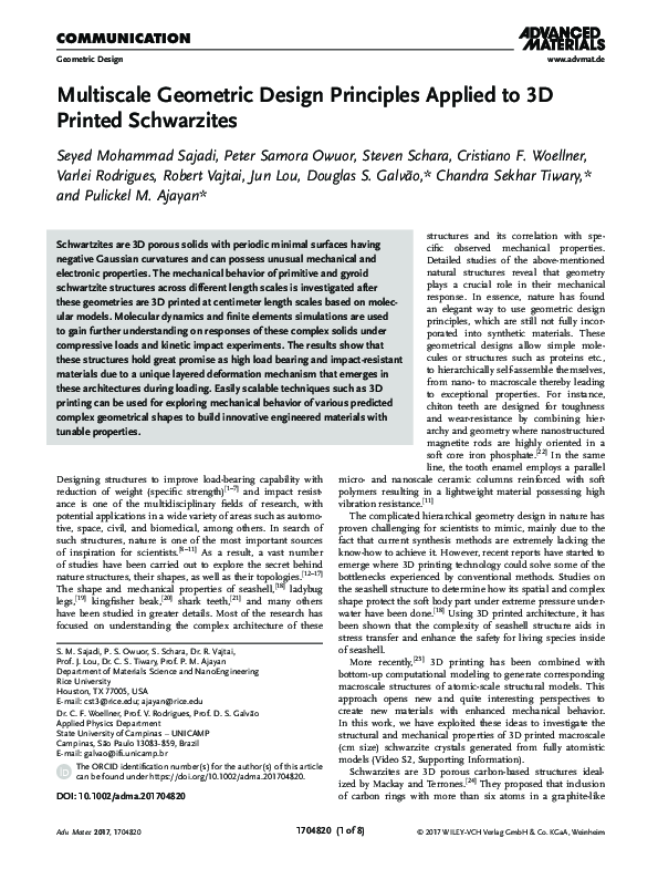 (PDF) Multiscale Geometric Design Principles Applied to 3D Printed ...