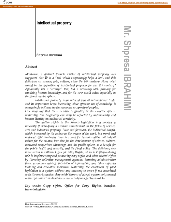 (PDF) Intellectual property