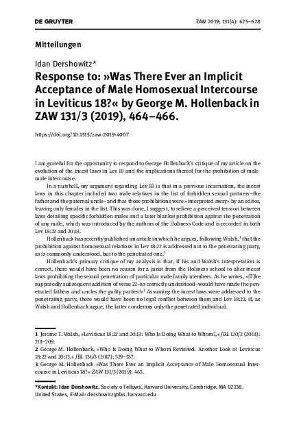 (PDF) Response to: "Was There Ever an Implicit Acceptance of Male ...