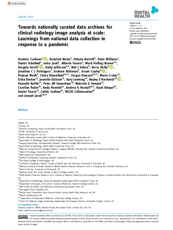 (PDF) Towards nationally curated data archives for clinical radiology ...