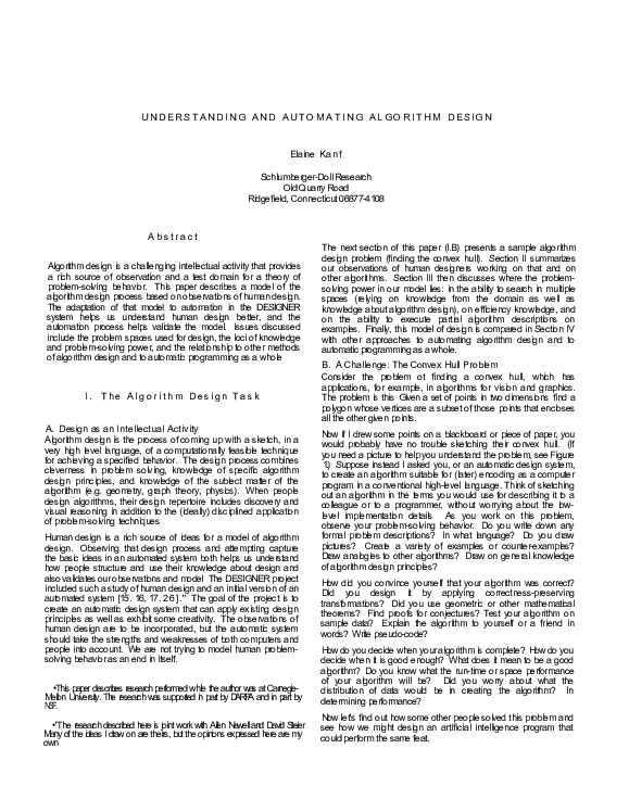 (PDF) Understanding and Automating Algorithm Design