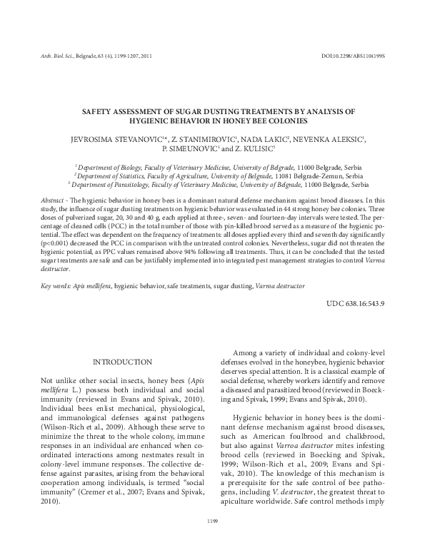 (PDF) Safety assessment of sugar dusting treatments by analysis of ...