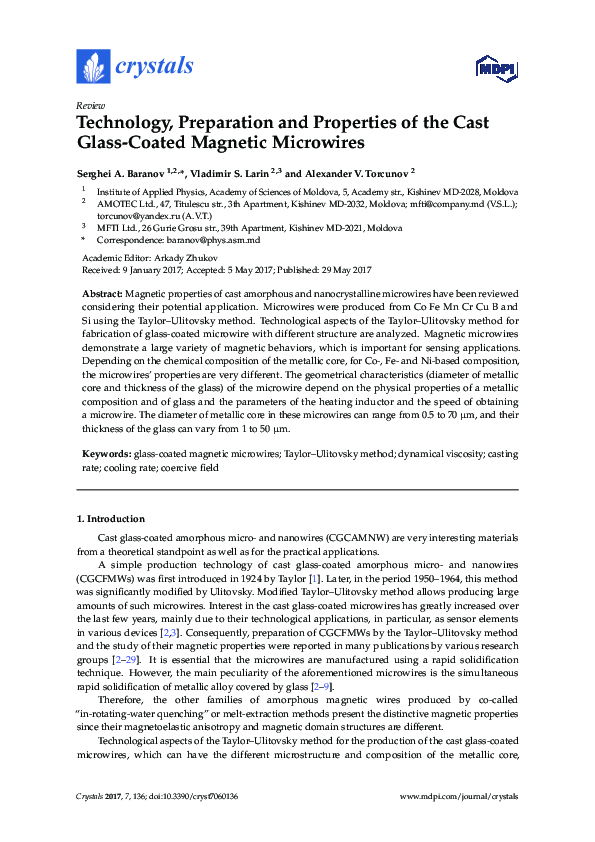 (PDF) Technology, Preparation and Properties of the Cast Glass-Coated ...