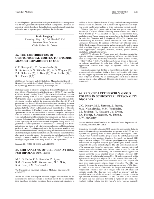 (PDF) 43. MRI analysis of children at risk for bipolar disorder