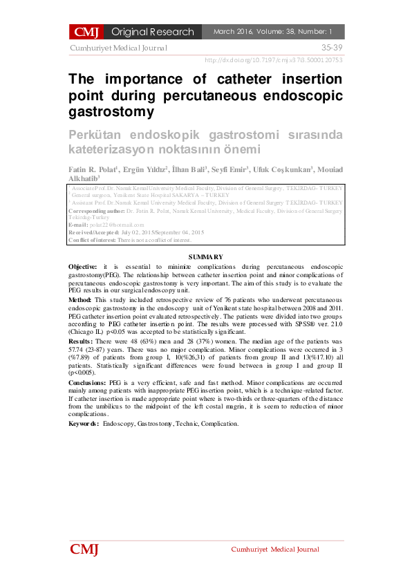 (PDF) The importance of catheter insertion point during percutaneous ...