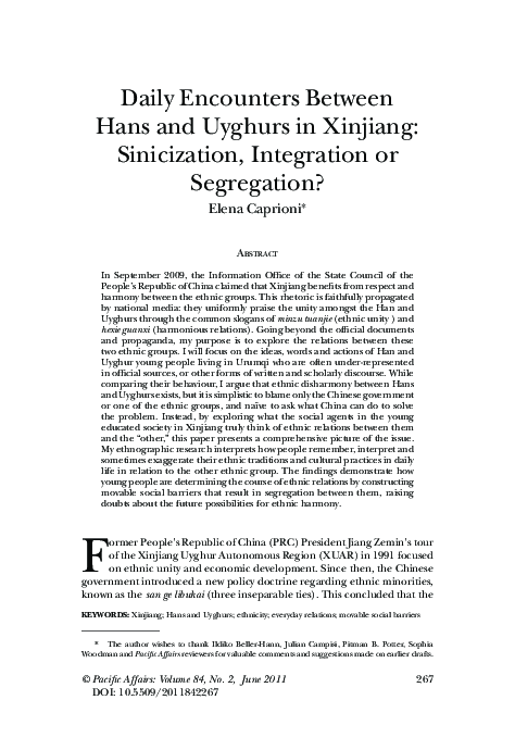 (PDF) Daily Encounters Between Hans and Uyghurs in Xinjiang ...