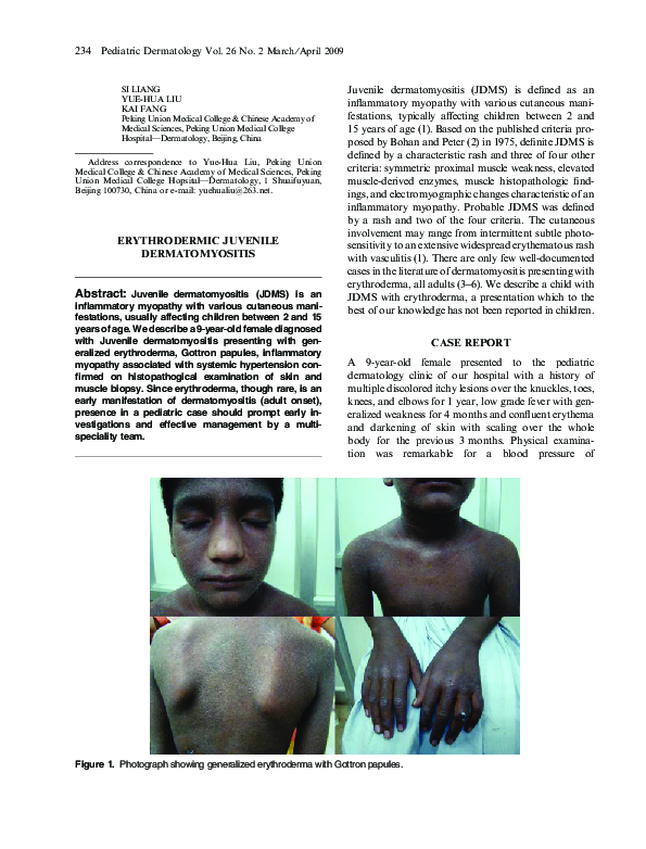 (PDF) Erythrodermic Juvenile Dermatomyositis