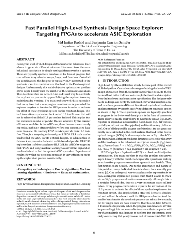 Pdf Fast Parallel High Level Synthesis Design Space Explorer Targeting Fpgas To Accelerate