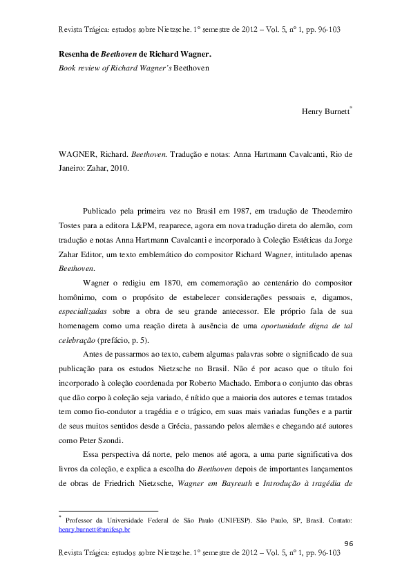 (PDF) Resenha De Beethoven De Richard Wagner | Henry Burnett - Academia.edu