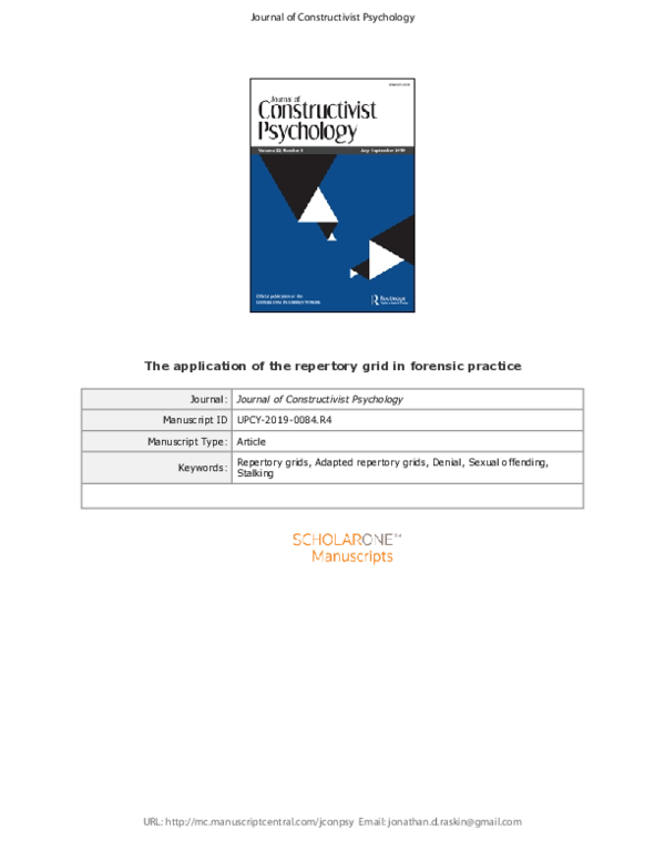 (PDF) The Application of the Repertory Grid in Forensic Practice ...