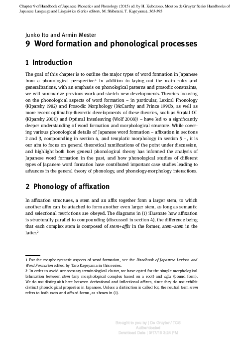 (PDF) 9 Word formation and phonological processes 1