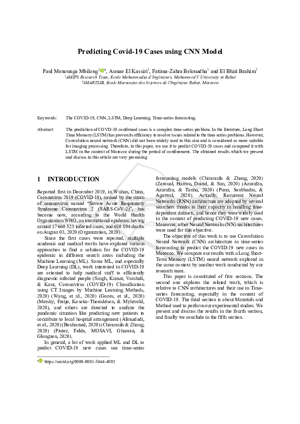 (PDF) Predicting Covid-19 Cases using CNN Model
