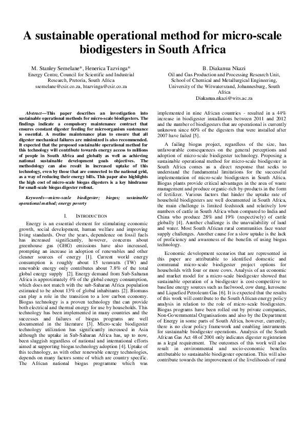 (PDF) A sustainable operational method for micro-scale biodigesters in ...
